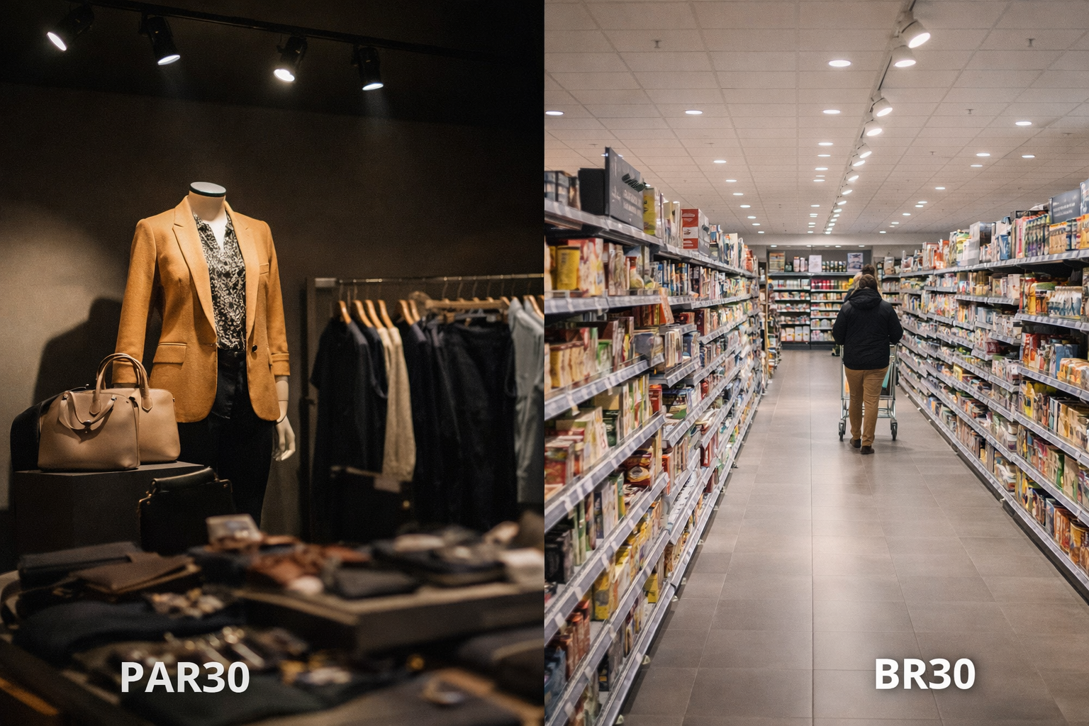 PAR30 vs BR30: How to Choose the Right Bulb for Retail Lighting Projects